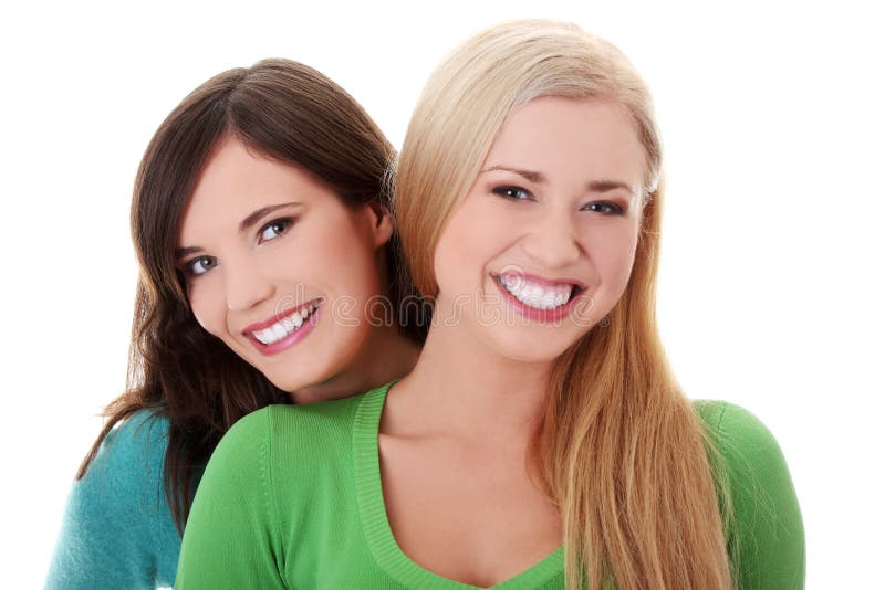 Two happy girls stock photo. Image of happiness, modern - 22832726