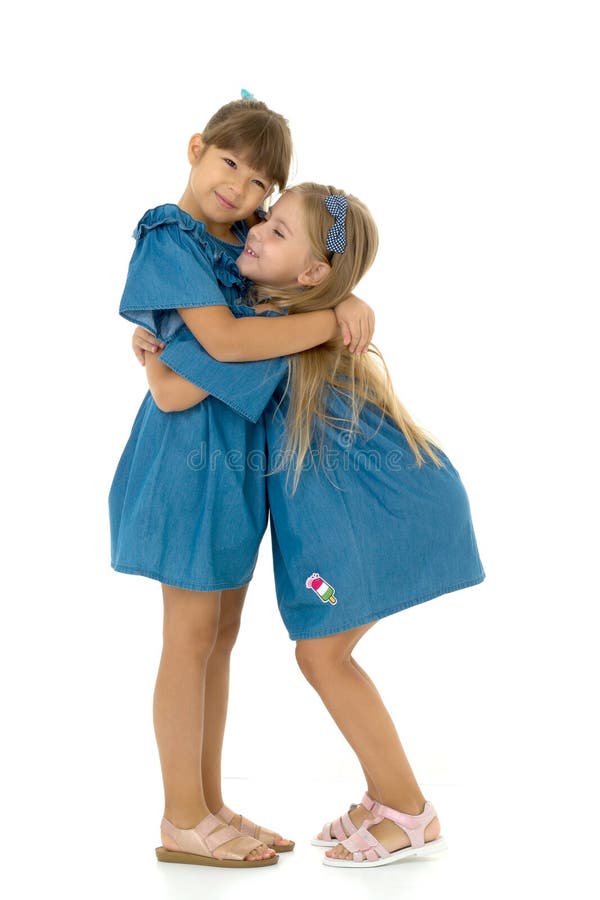 Two Happy Girls Hugging Each Other Stock Photo - Image of embracing ... Two Happy Girls Hugging Each Other Stock Photo - Image of embracing ...