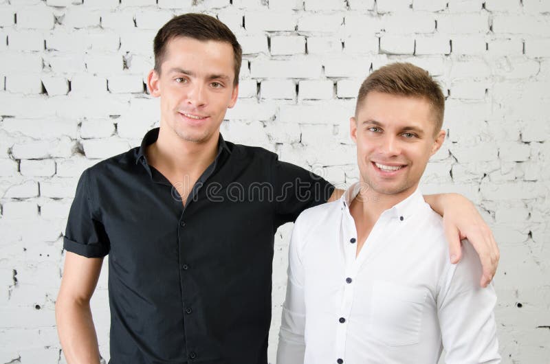 Two Happy Guys. Work and Leisure. Stock Image - Image of business, cool ...