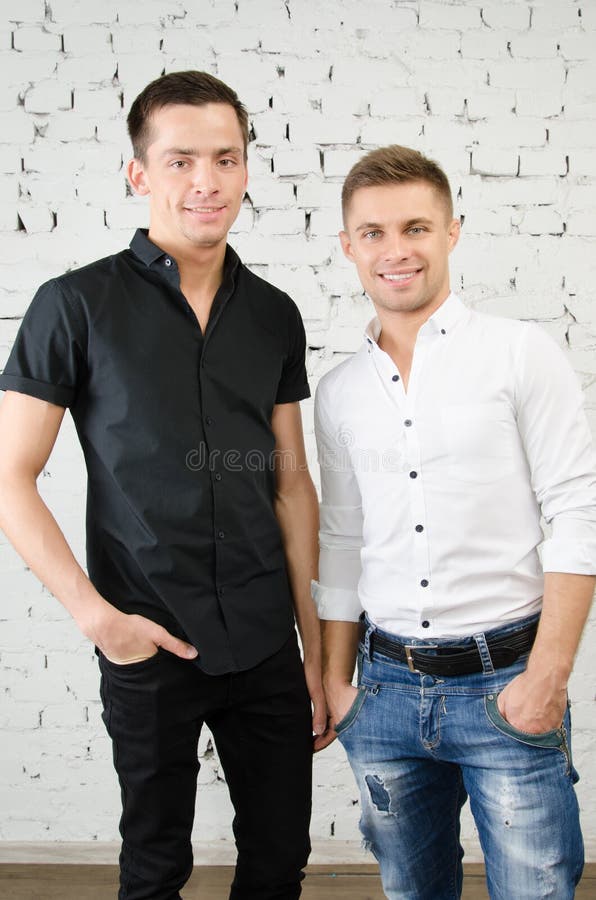 Two Happy Guys. Work and Leisure. Stock Image - Image of business, cool ...