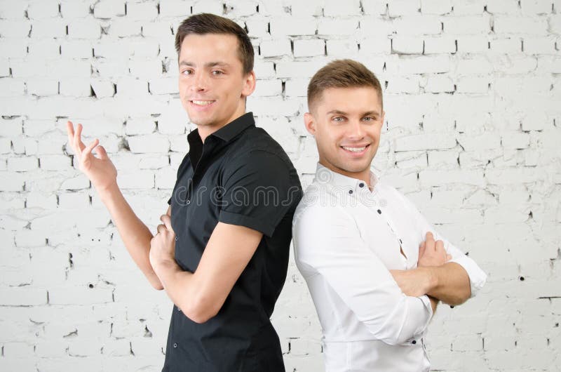 Two Happy Guys. Work and Leisure. Stock Image - Image of candid, laugh ...