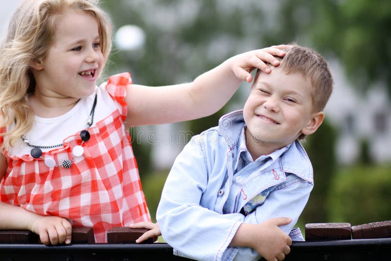 Two happy kids stock photo. Image of couple, caucasian - 14373794