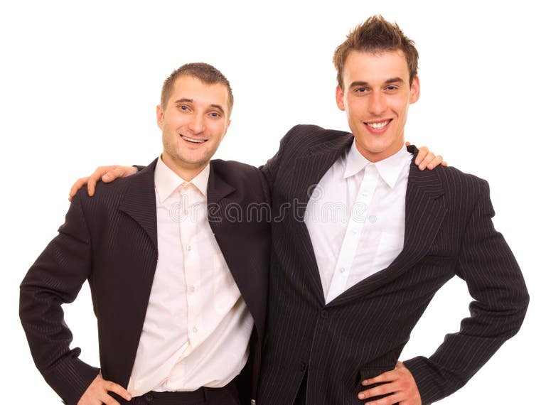 Two happy men stock image. Image of coat, male, career - 5748123