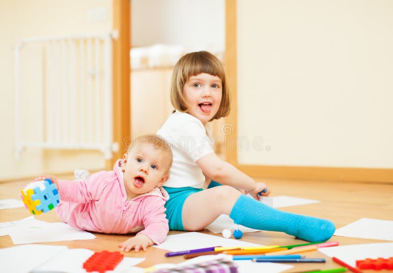 Two happy siblings stock image. Image of children, childhood - 35985367