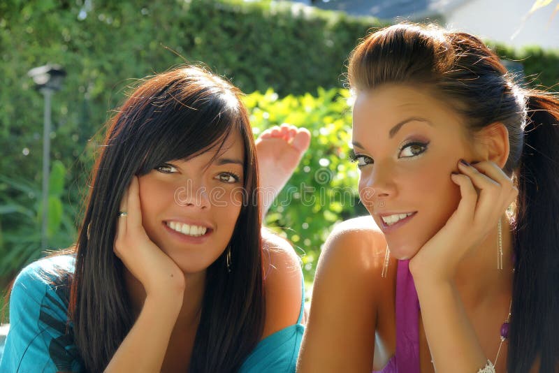 Two happy sisters stock image. Image of friends, girls - 10832699