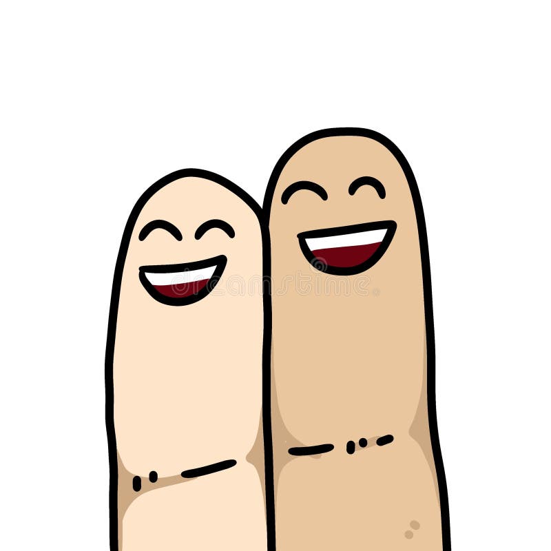 Two Happy Smiling Fingers Man Stock Illustration - Illustration of hand ...