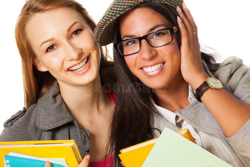 Two happy students stock photo. Image of beauty, season - 27170368