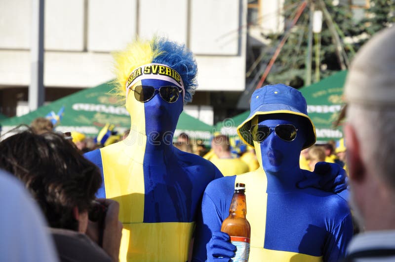 Two Happy Sweden Fans Rooting for Their Team Editorial Stock Image ...