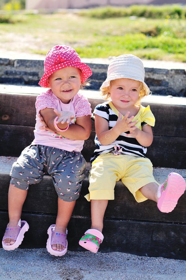 Two happy toddler girls stock image. Image of holidays - 29809265
