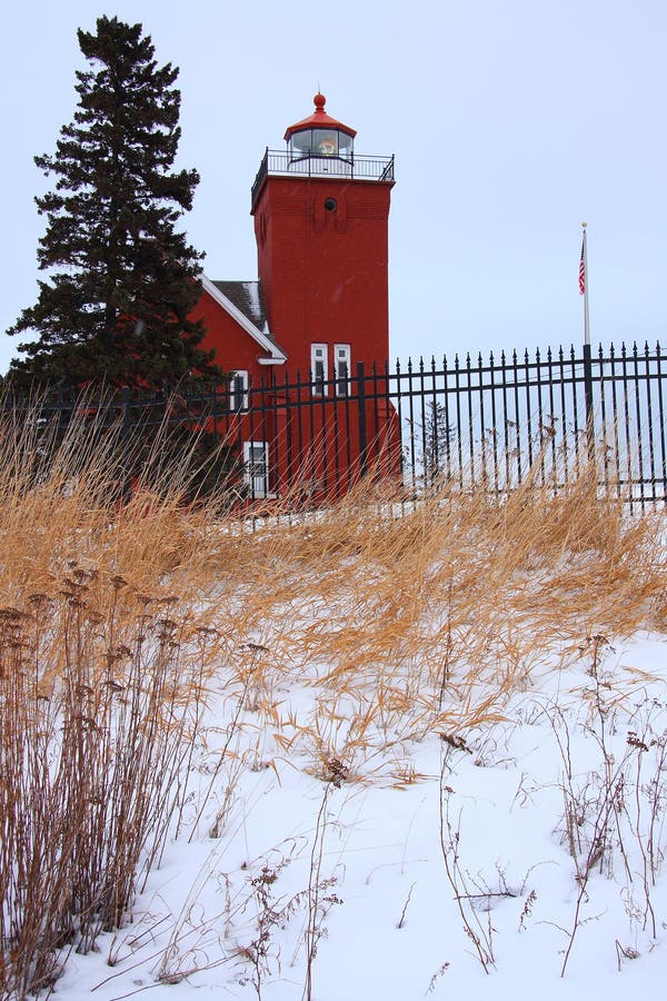 Two Harbors Lighthouse stock photo. Image of lake, house - 8348566