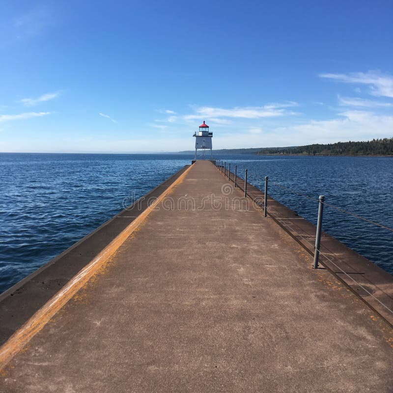 Two Harbors Lighthouse stock photo. Image of superior - 77521452