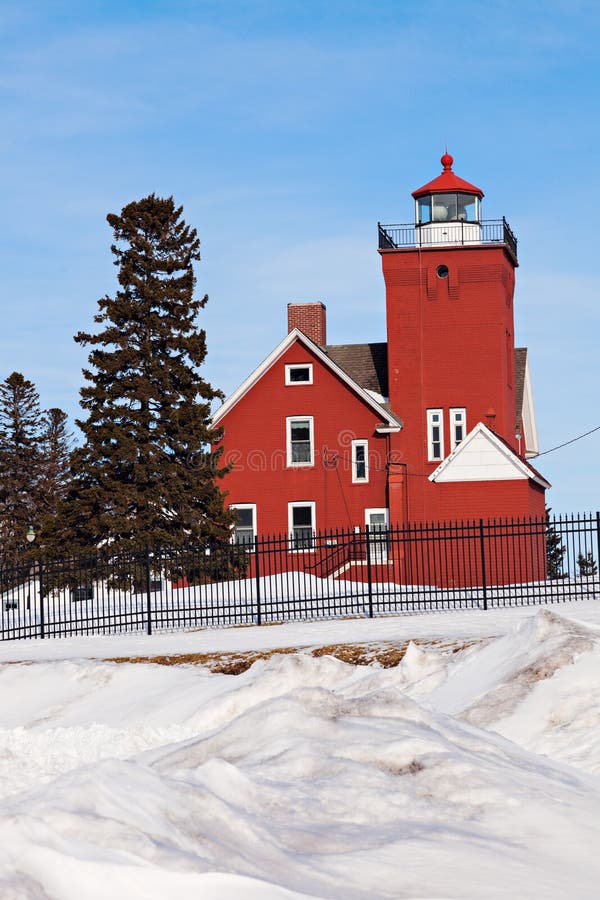 Two Harbors Lighthouse stock image. Image of brick, lake - 51205775