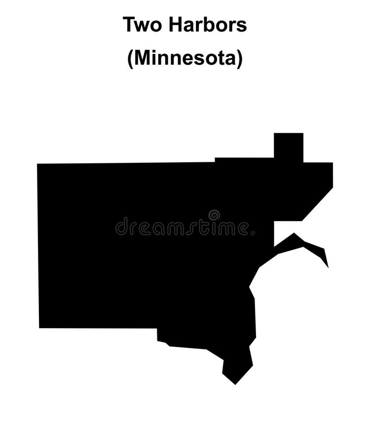 Two Harbors outline map stock illustration. Illustration of infographic ...
