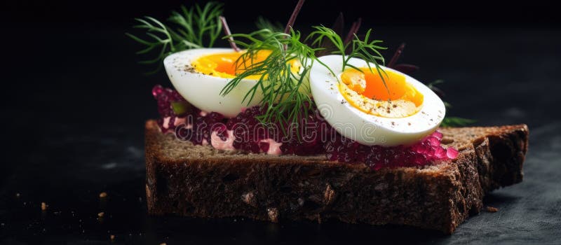 Two Hard Boiled Eggs on Bread Make a Simple yet Satisfying Dish Stock ...