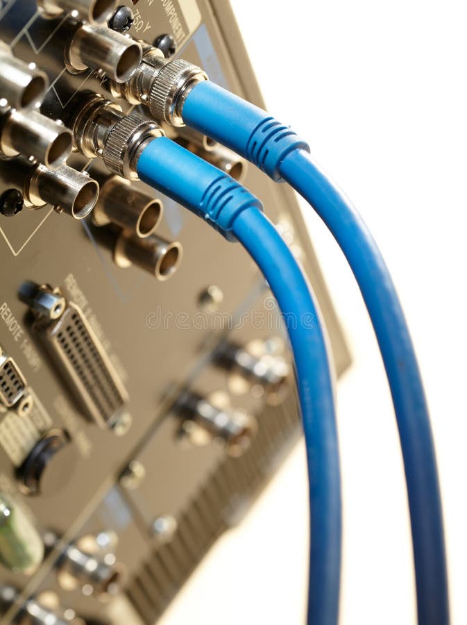 Two HD SDI-video cables stock photo. Image of jack, broadcast - 25920944
