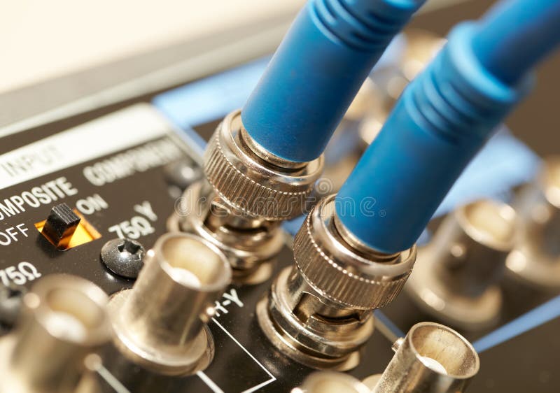 Two HD SDI-video cables stock photo. Image of input, gray - 25920964