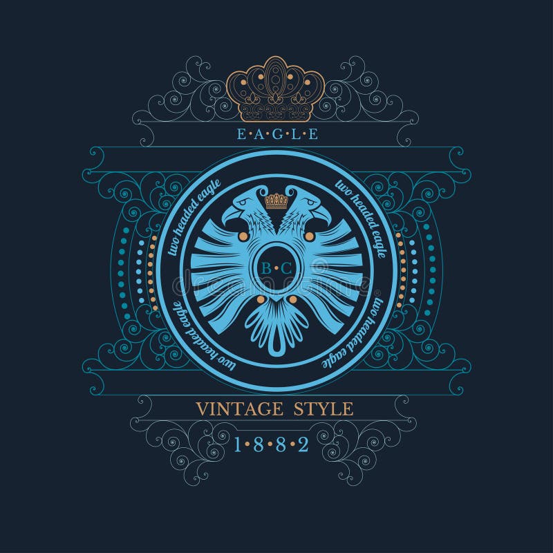 Royal Monogram Design Template. Calligraphic Labels and Frames from ...