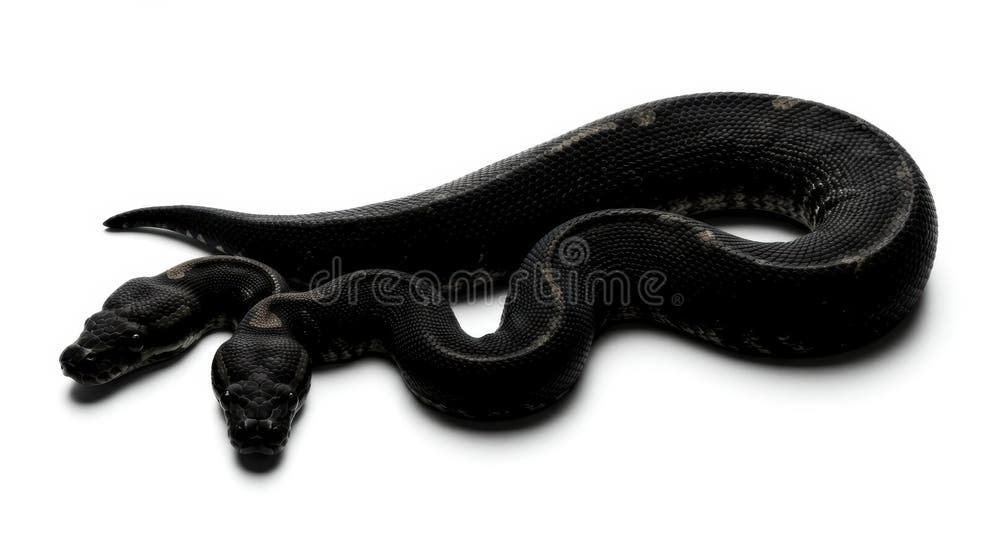 Two-Headed Black Python stock illustration. Illustration of genetic ...