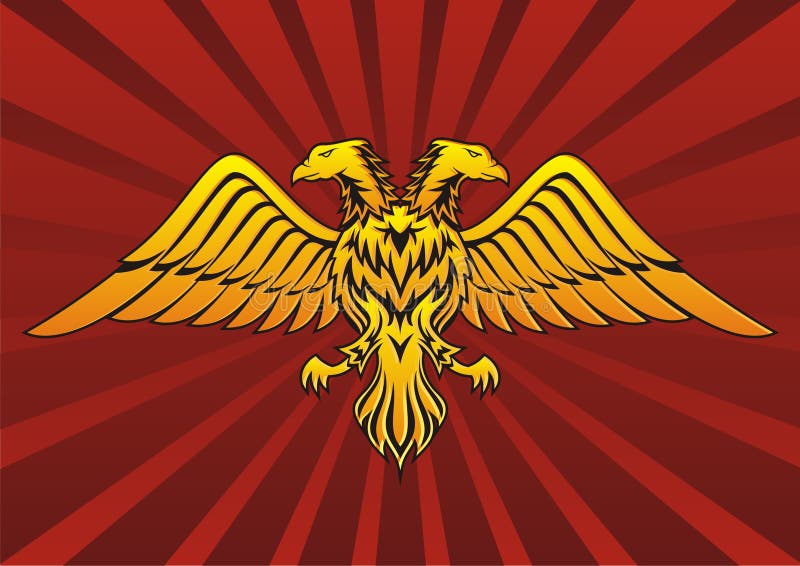 Double Headed Eagle Silhouette Stock Vector - Illustration of glory ...
