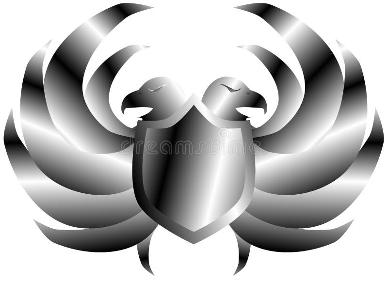 Two-headed eagle stock vector. Illustration of graphic - 49843376