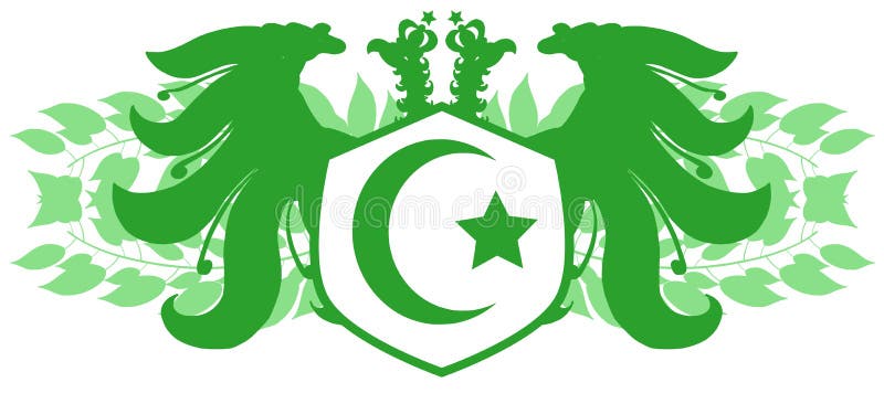 Two-headed Eagle with Islam Symbol Isolated Stock Vector - Illustration ...