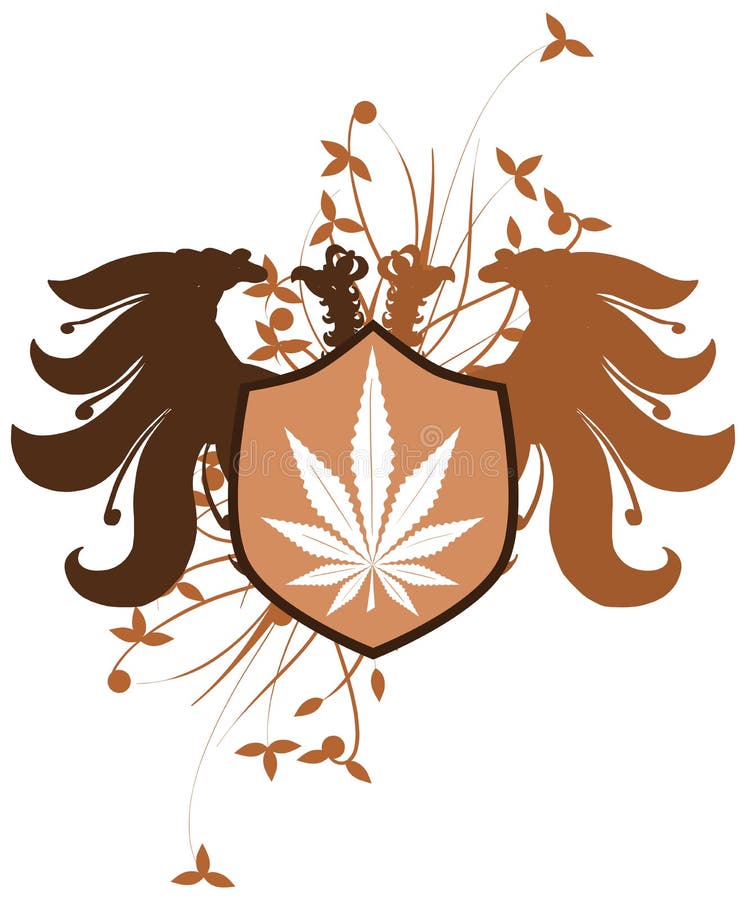 Two-headed Eagle with Marijuana Isolated Stock Vector - Illustration of ...