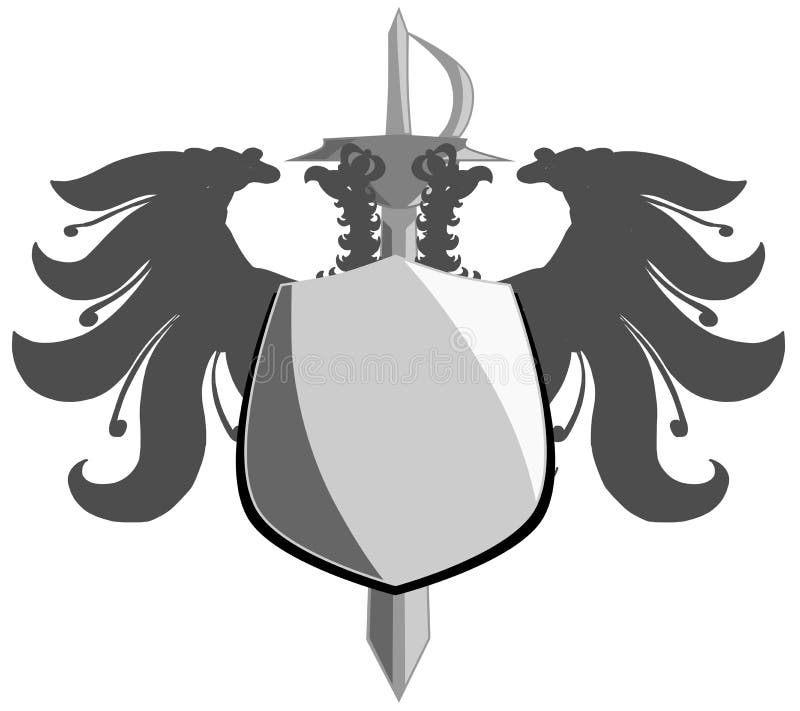 Two-headed Eagle with Sword Isolated Stock Vector - Illustration of ...