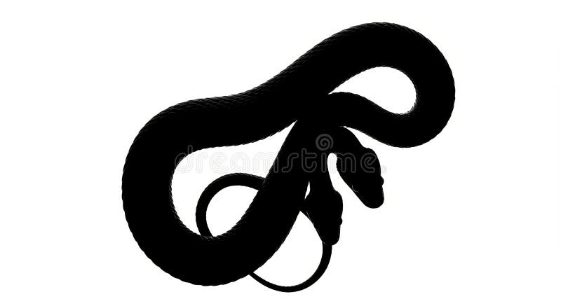 Two-Headed Snake Silhouette Stock Illustration - Illustration of logo ...