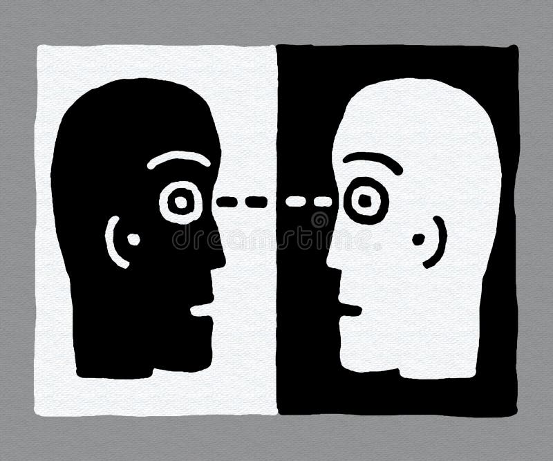 Two heads stock illustration. Illustration of conversation - 4469849