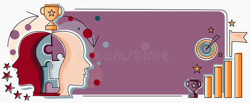 Two Heads Connected with Puzzle Showing Solving Problems and Sharing ...