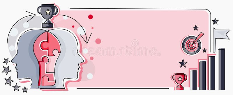 Two Heads Connected with Puzzle Showing Solving Problems and Sharing ...