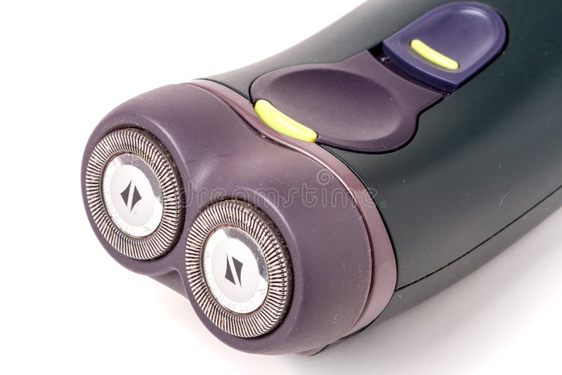 Two Heads Electric Shaver Isolated on White Background Stock Photo ...