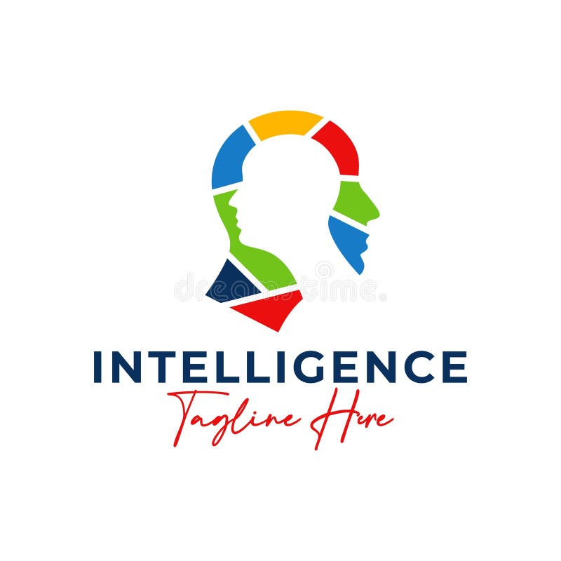 Two Heads Human Intelligence Logo Stock Vector - Illustration of ...
