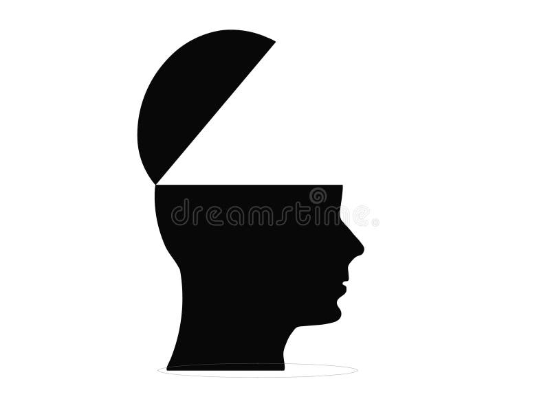 Two Heads.Knowledge or Ideas Sharing between Two People Head Stock ...