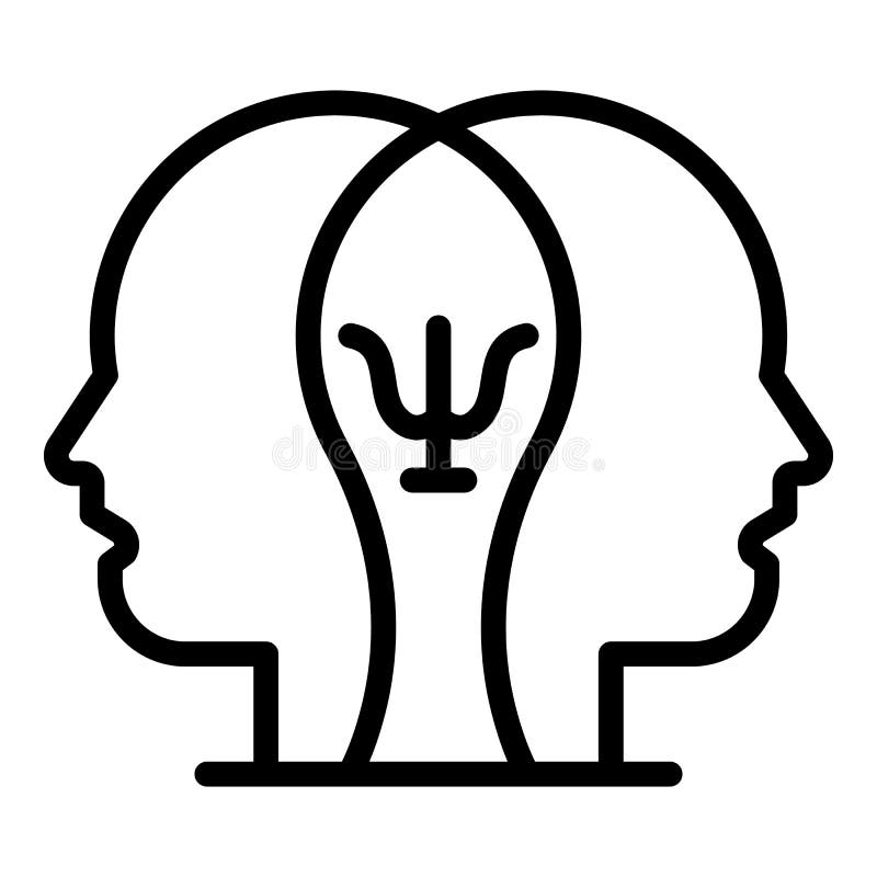 Two heads icon stock vector. Illustration of vector - 201176739