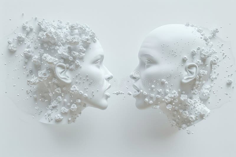 Two Heads with Speech Bubbles, Suitable for Communication Concepts ...