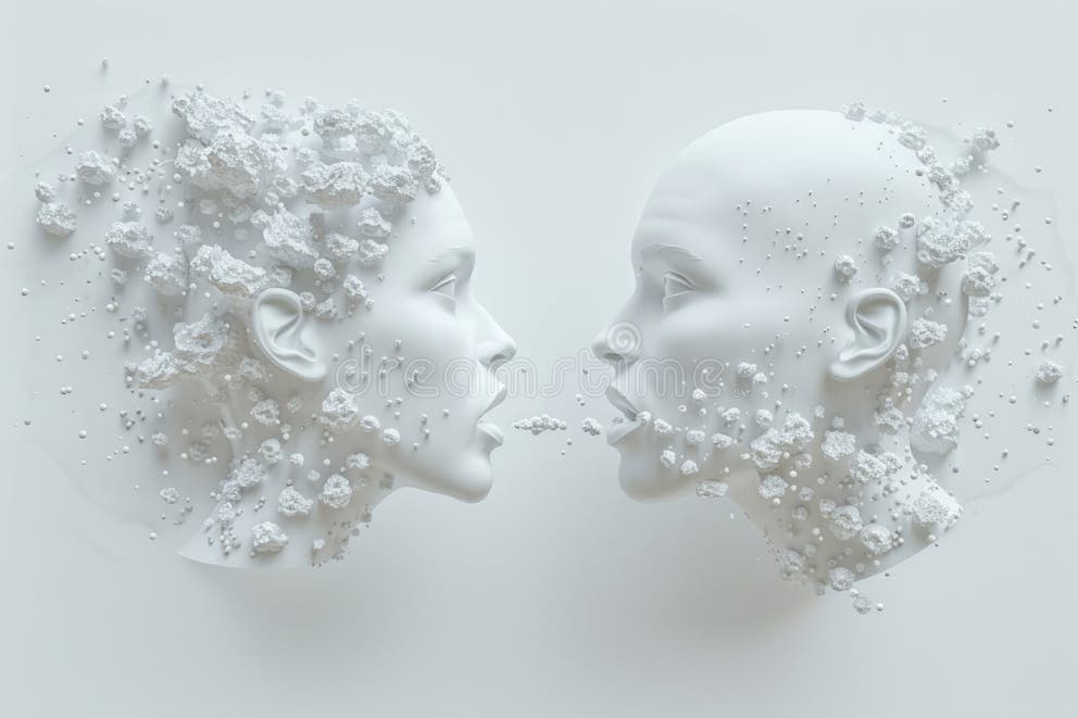 Two Heads with Speech Bubbles, Suitable for Communication Concepts ...