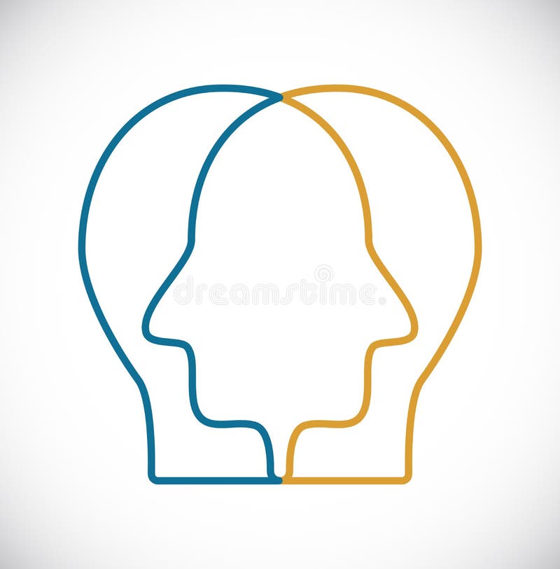 Two heads icon stock vector. Illustration of vector - 201176739