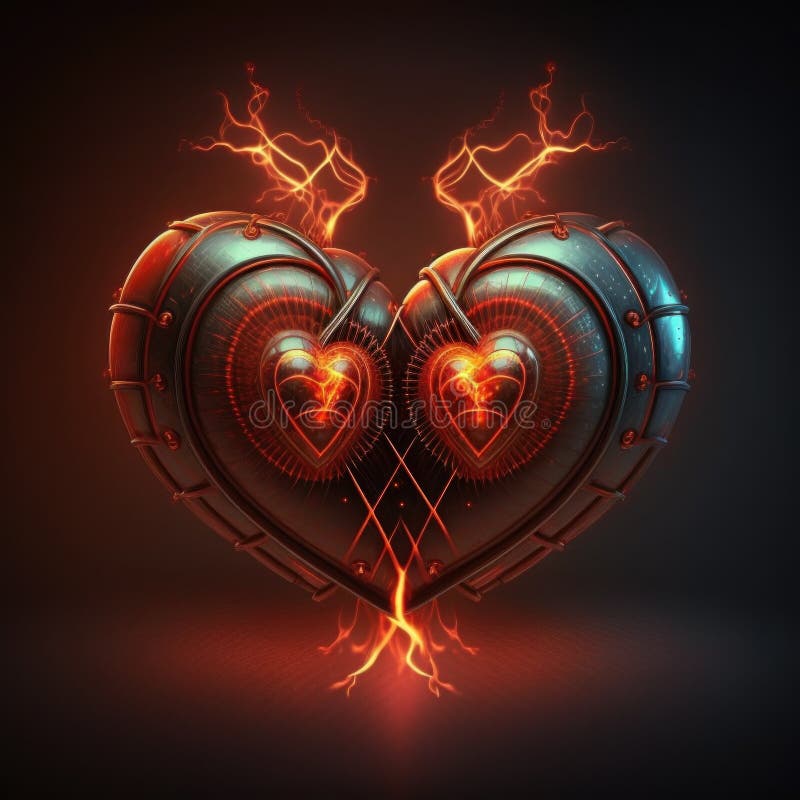 Two Hears in One Heart Beating Together, Valentine`s Day Stock ...