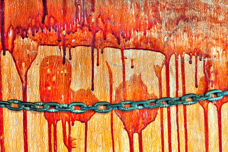 Two Heart Blood Under Chain Stock Illustration - Illustration of heart ...