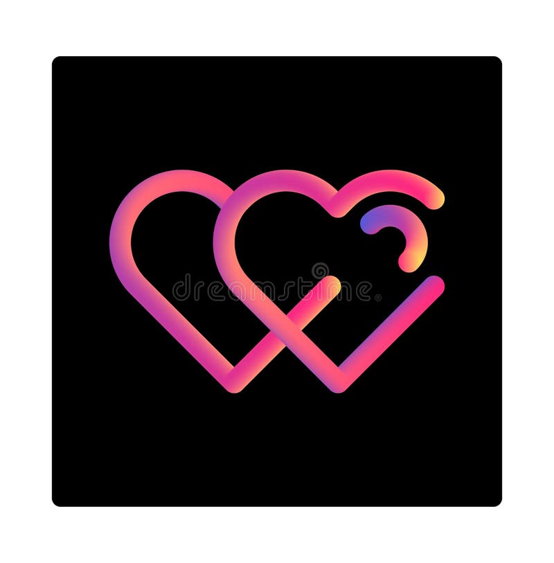Two Heart Gradient Liquid Icon. 2 in Love Icon, Symbol, Illustration ...
