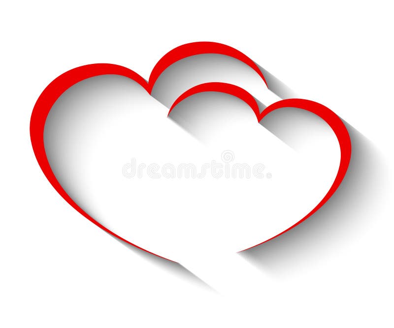 Two Heart with Shadow - Vector Stock Illustration - Illustration of ...