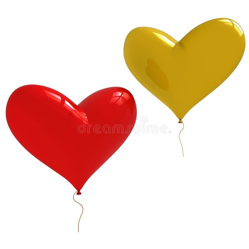Heart Balloon Isolated Glossy Ballons for Valentines Day, Wedding or ...