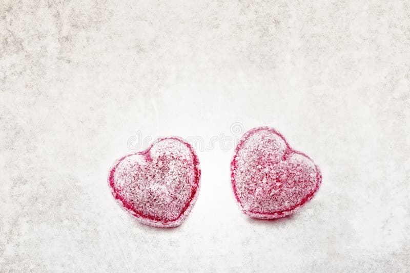 Two Heart Shaped Candies with Texture Overlay Stock Photo - Image of ...