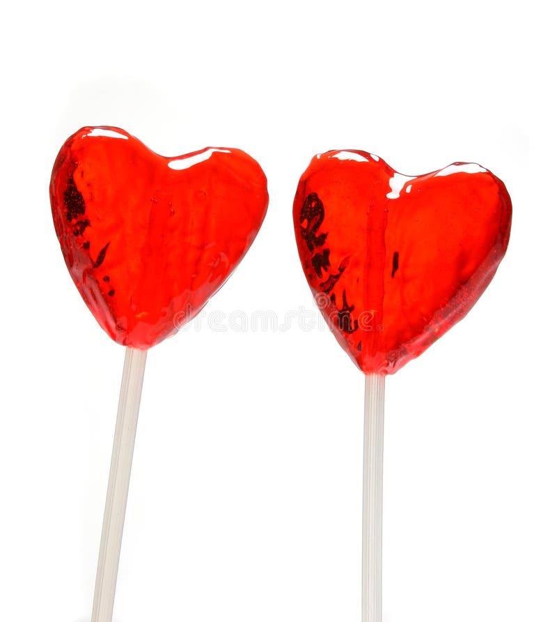 Two Heart Shaped Lollipops For Valentine Picture. Image: 1663404