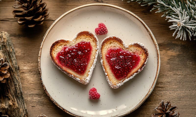 Heart Shaped Raspberry Cake Pastries Wooden Background Stock Photos ...