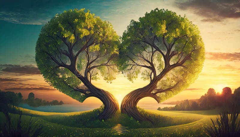 Two Trees Heart Stock Illustrations – 391 Two Trees Heart Stock ...