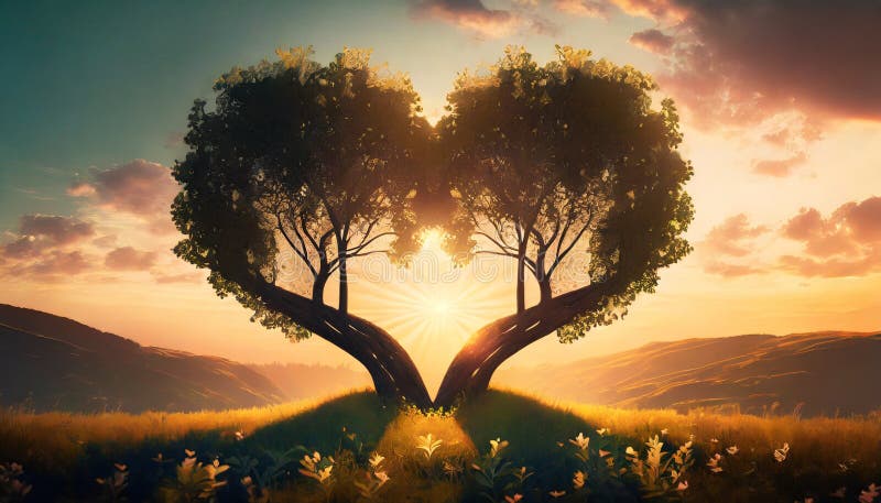 Two Trees Heart Stock Illustrations – 399 Two Trees Heart Stock ...