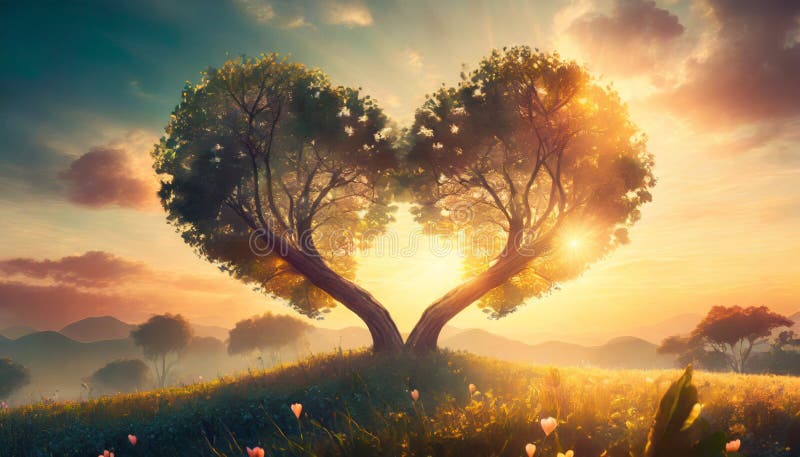 Two Trees Heart Stock Illustrations – 399 Two Trees Heart Stock ...