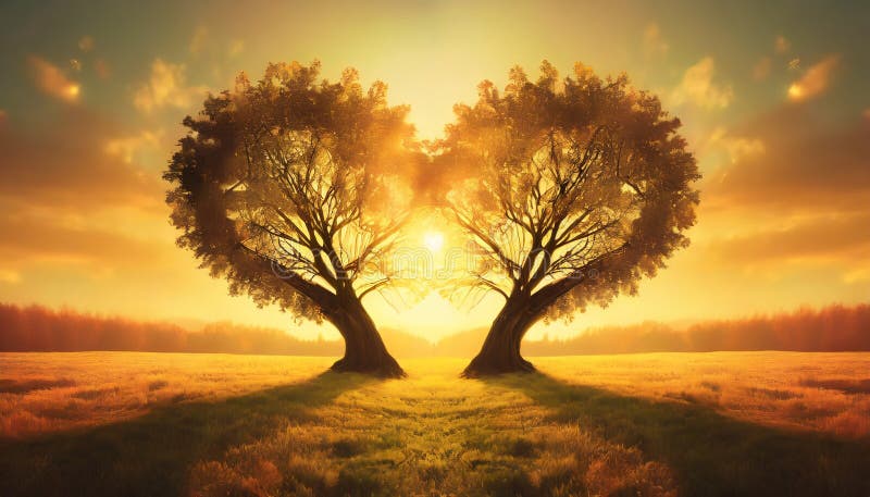 Two Trees Heart Stock Illustrations – 350 Two Trees Heart Stock ...